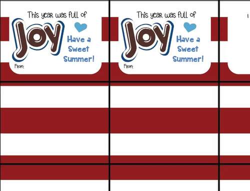 Almond Joy End of Year Gift Tag- This year was full of joy! Have a ...