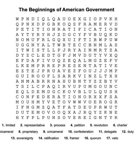 20 Word Searches for Magruder's American Government by Curt's Journey