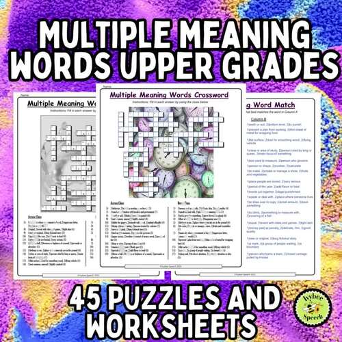 Middle and High School Multiple Meaning Words Vocabulary Puzzles and ...