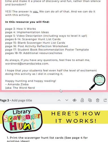 Library Scavenger Hunt Game & Reading Activity for 4th, 5th, 6th, 7th ...