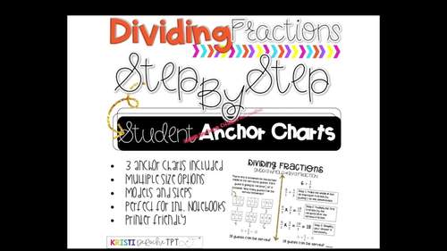Step By Step- Student Anchor Charts- Dividing Fractions by Kristi DeRoche
