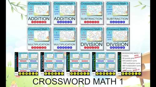 Crossword Math 1: Addition harder sums (BOOM distance learning) | TpT