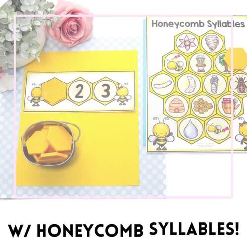 Bee Syllables Literacy Activity - Bee Counting Syllables Game Literacy ...