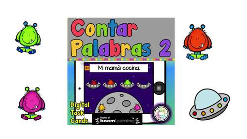 Contar palabras 2 Digital Task Cards | Boom Cards™-Conciencia fonologica
