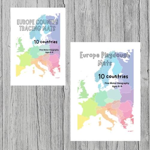 Europe Fine Motor Geography Bundle | Playdough & Tracing Mats | Maps ...
