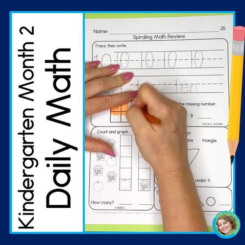 October Morning Work Kindergarten Math Daily Spiral Review Worksheets ...