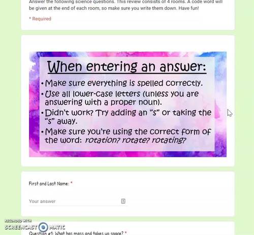 Matter Review Escape Room (Google Forms) by Science Time with Mrs Harris