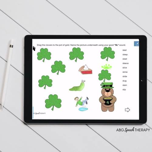 S Blends St. Patrick's Day Articulation Boom Cards™ for Speech Therapy