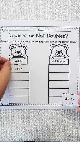 Doubles or Not Doubles? Cut and Paste Sorting Activity – Fun Math Practice