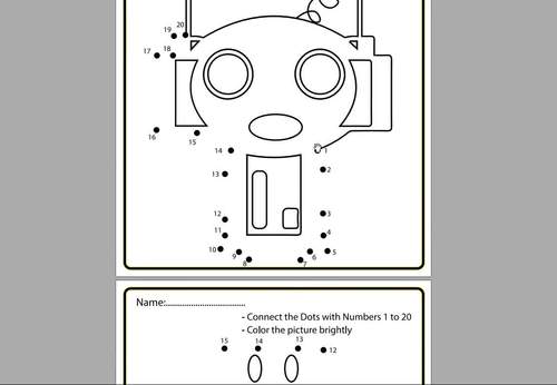 Skip Counting Dot-to-Dots Activities Robot Connect the dot worksheets
