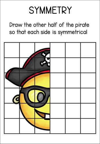 Pirate Emoji Symmetry Drawing Worksheets - Talk Like A Pirate Day ...