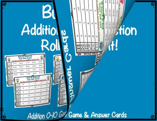 Bugs Addition & Subtraction Facts 0-20 Roll It! Read It! Game Cards
