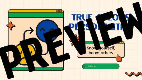 True Colors Personality EDITABLE Lesson and Assignment by Scoops and ...