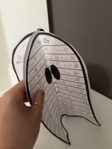 Multiplication Facts Ghost Crafitivity / Multiplication Fact Practice