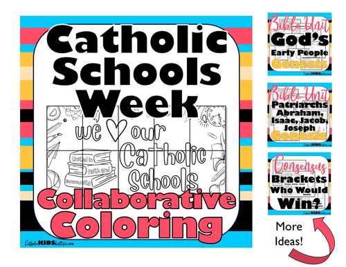 Catholic Schools Week Bulletin Board | Collaborative Coloring Poster ...