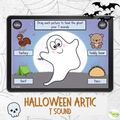 Halloween Articulation Boom Cards™ Feed the Ghost T Sounds | TPT