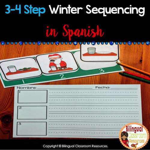 Secuencia de eventos | Spanish Winter Sequencing Activities- Centros de ...