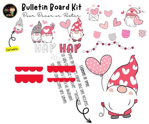 Valentines Bulletin Board Ideas, Gnome Door Decor, February Bulletin ...