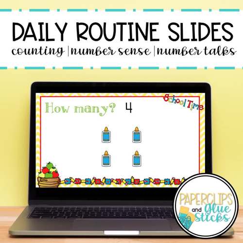 Math Routine Dot Card Slides for Back to School by Paperclips and Glue ...