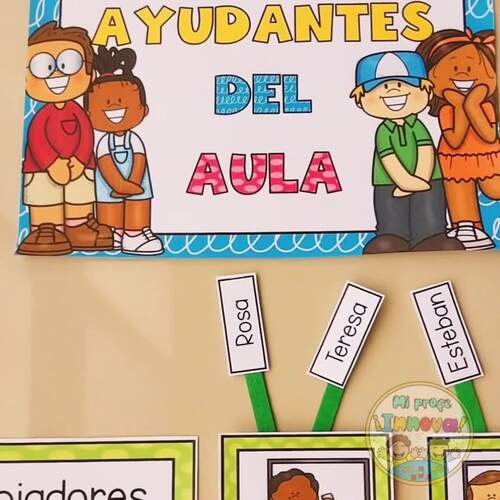 Editable Classroom Job Chart in Spanish / Class Helpers - Ayudantes del ...