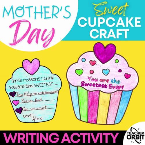 Mother's Day Craft Sweet Cupcake Card Writing Activity Low Prep Easy