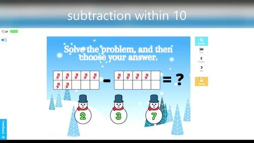 Boom Cards Subtraction to 10 Boom Cards Winter Distance Learning