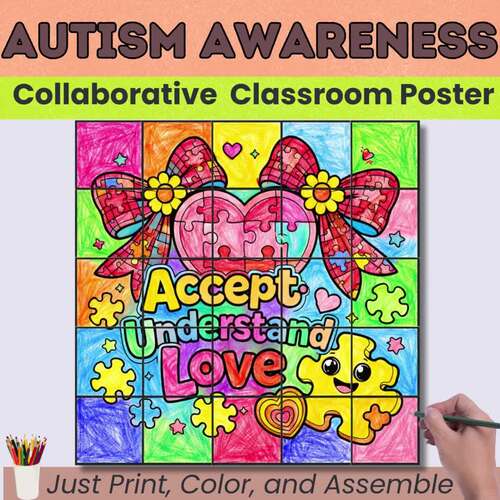Accept Understand Love Collaborative Poster | Autism Awareness Bulletin ...
