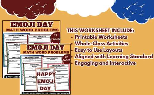Emoji Day Math Word Problems, 2nd 3rd 4th 5th Grade by FUN LEARNING ...