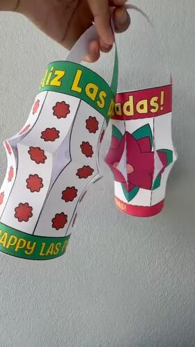 Las Posadas Lantern Craft Printables Paper Art Project | Christmas Holiday