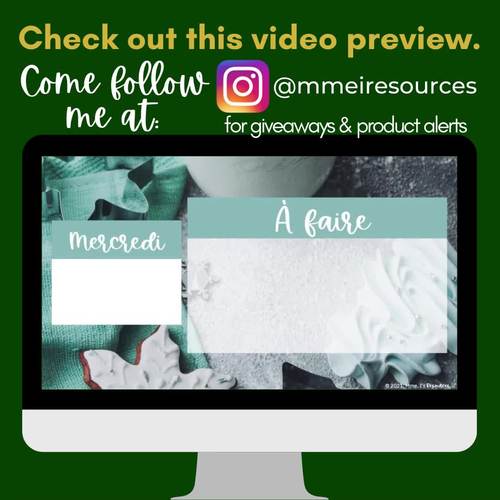 French Daily Slides | Winter | L'hiver by Mme I's Resources | TPT