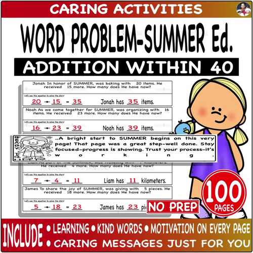Addition within 40 word problem math worksheet fact fluency Top Win ...