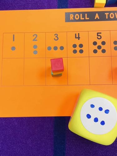 Roll and Build: Race to Roll a Tower by Kindergarten Is Crazy | TPT