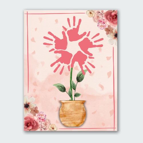 Mother's Day Handprint Art | Flower Craft | Spring Activities | Spring ...