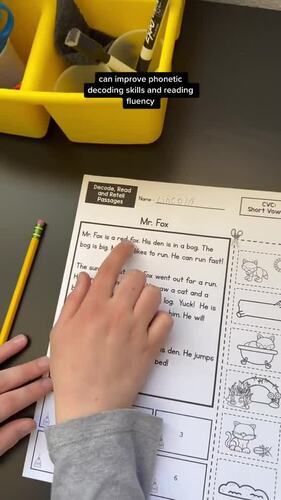 Decodable Passages BUNDLE | Read & Draw | Cut & Glue Comprehension | SOR