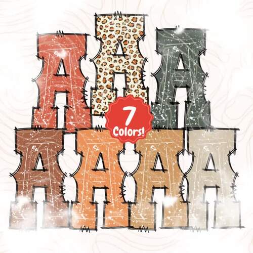 Grunge Autumn Bulletin board letters and Number | Fall Doodle Alphabet