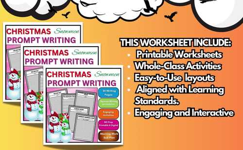 Christmas Snowmen At Night Opinion And Writing Prompts Activities 4th ...