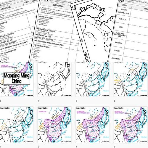 Ming Dynasty Mapping Activity, Mapping The Ming Dynasty PRINT & DIGITAL