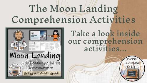 The Moon Landing Close Reading Comprehension Activities | 3rd Grade ...