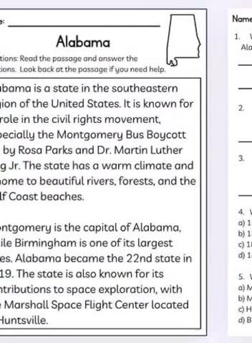 Southeast States Unit with Reading Comprehension Activities by ...