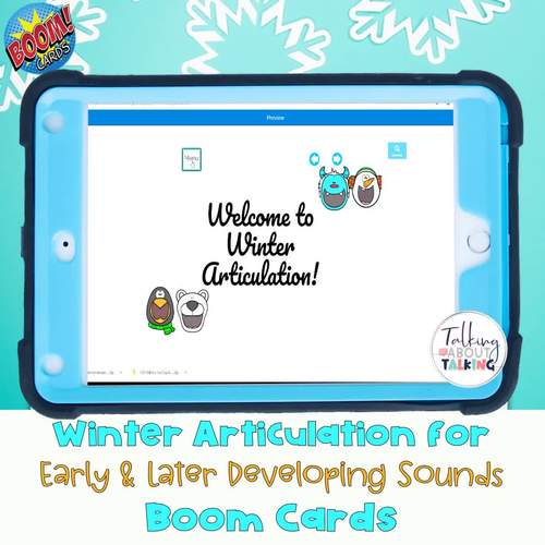 Winter Articulation Speech Therapy Boom Deck - Distance Learning