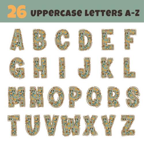 Bee Themed Alphabet & Numbers Clipart | Cute Letters PNG for Bulletin Board