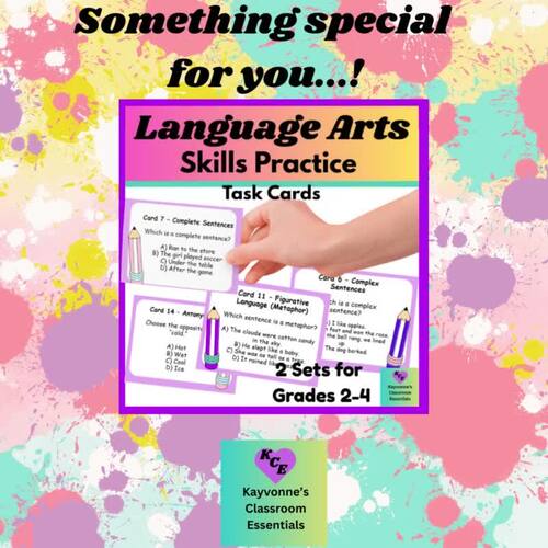 Language Arts Skills Practice Task Cards | ELA | Grammar and Writing | CCSS