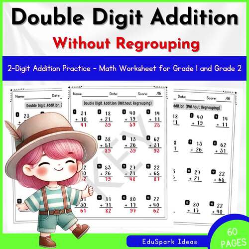 Double Digit Addition Without Regrouping Worksheets – 2-Digit Addition ...