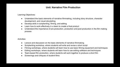 Narrative Film Unit by Coach AV Tech | TPT