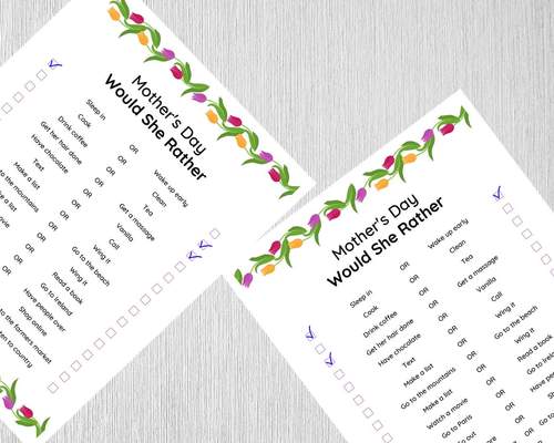 Mother’s Day Would She Rather Game by The Wandering Sky | TPT