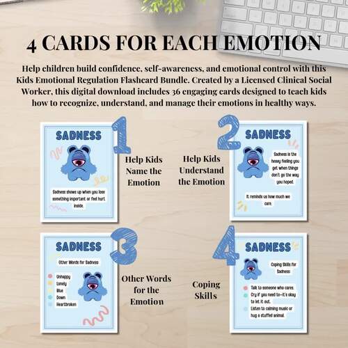 Coping Skill Therapy Flashcards for Kids Emotional Regulation Tool for ...