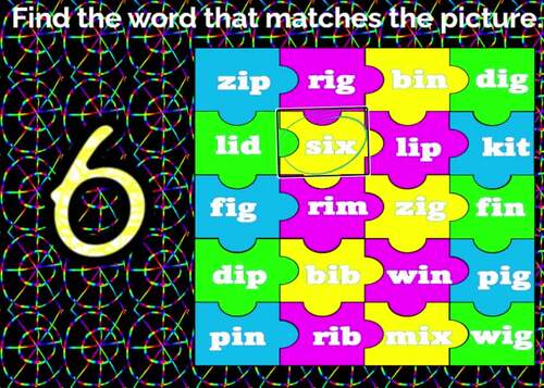 CVC Short Vowel I Picture Reveal Jigsaw Puzzle Boom Cards by Teacher's ...