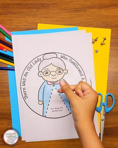 There Was An Old Lady Who Swallowed A Fly Sequencing Craft and Writing