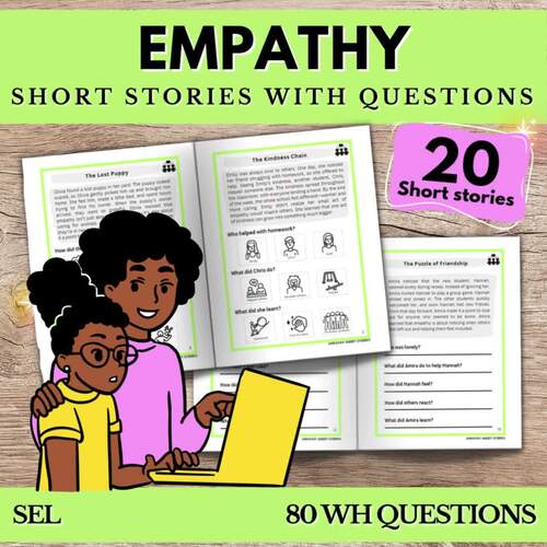 Empathy 20 Short Stories W/ WH Open Questions Autism Reading SEL Social ...