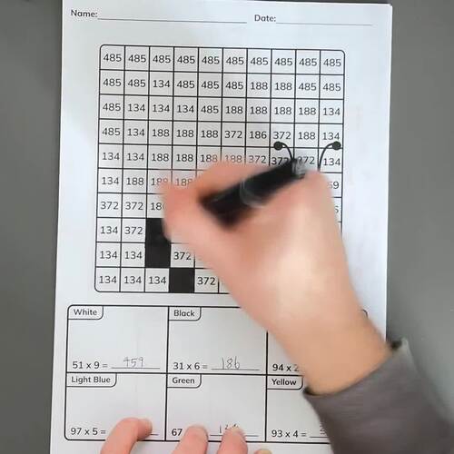 Multiplying Fractions by Whole Numbers | Spring Themed Mystery Pictures